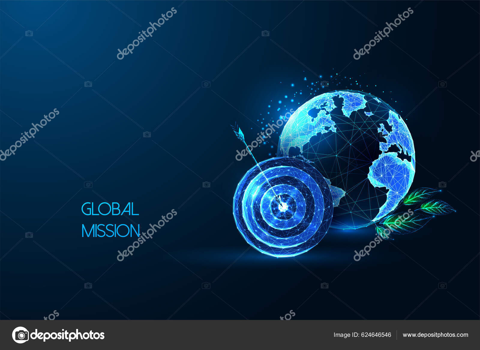Global Mission Sustainable Development Goals Futuristic Concept Glowing ...