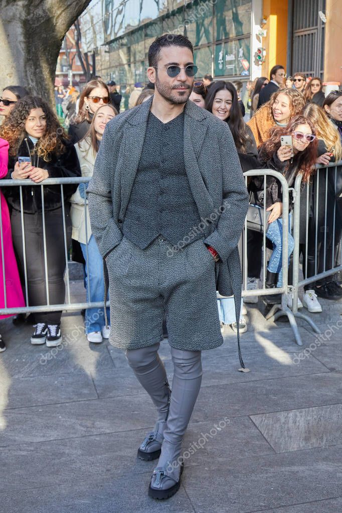 MILAN, ITALY - JANUARY 14, 2023: Actor Miguel Angel Silvestre before ...