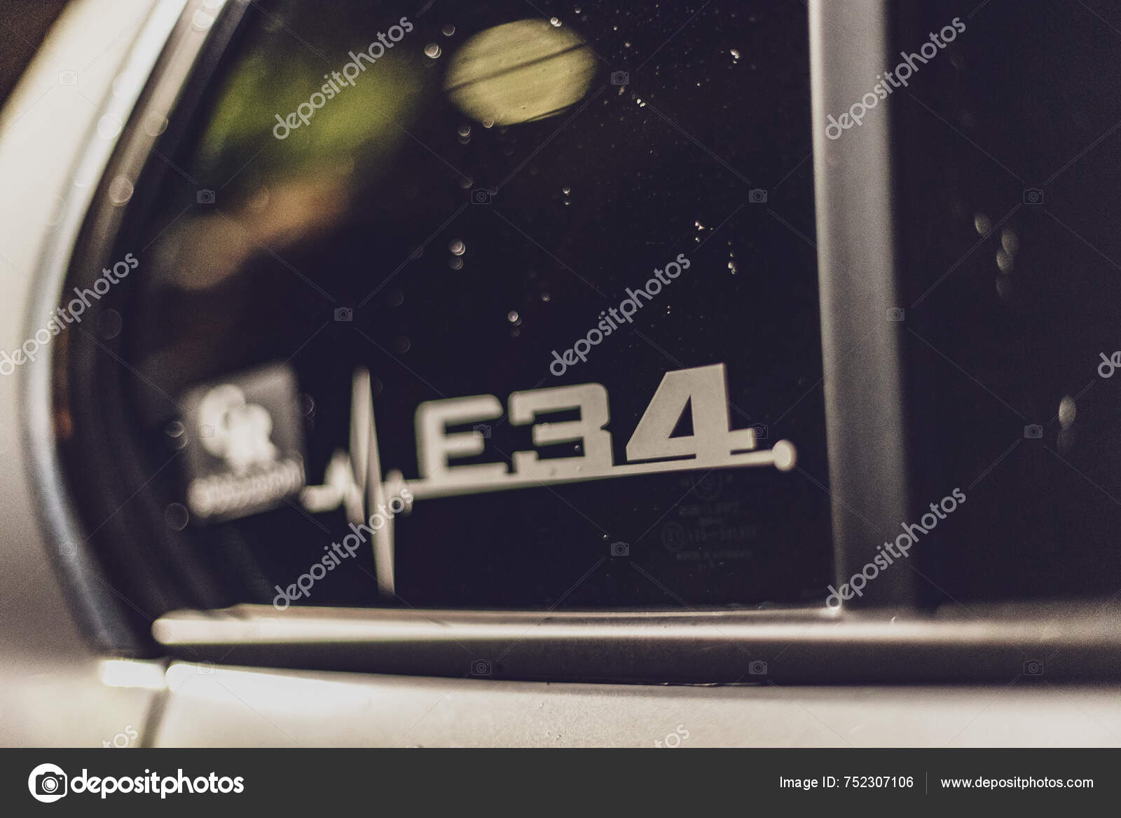 Milan Italy October 2024 Car Window Displaying E34 Sticker Heartbeat ...