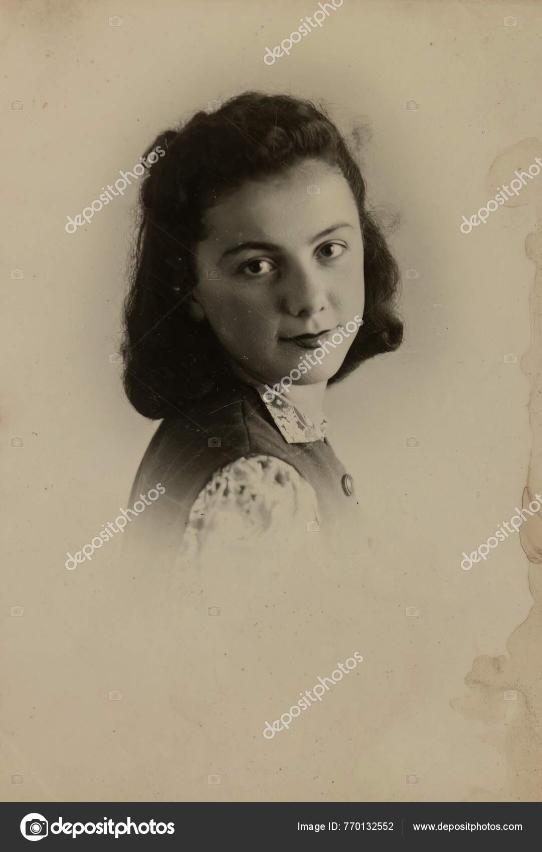 Rome Italy May 1965 Studio Portrait Capturing Teen Girl 1960S — Stock ...