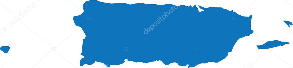 BLUE CMYK mapa plano detallado de color del territorio federal de ...