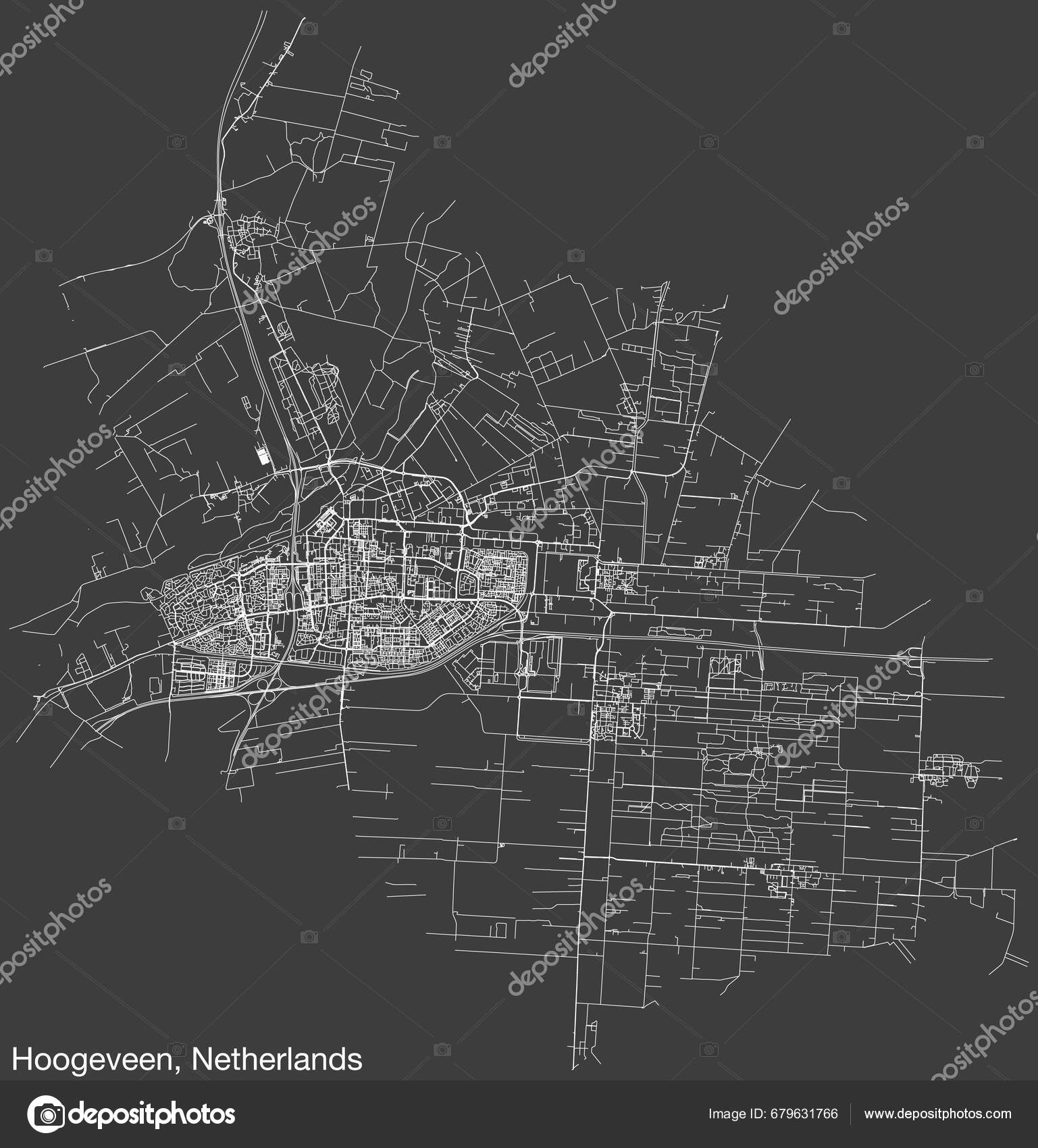 Detailed Hand Drawn Navigational Urban Street Roads Map Dutch City ...