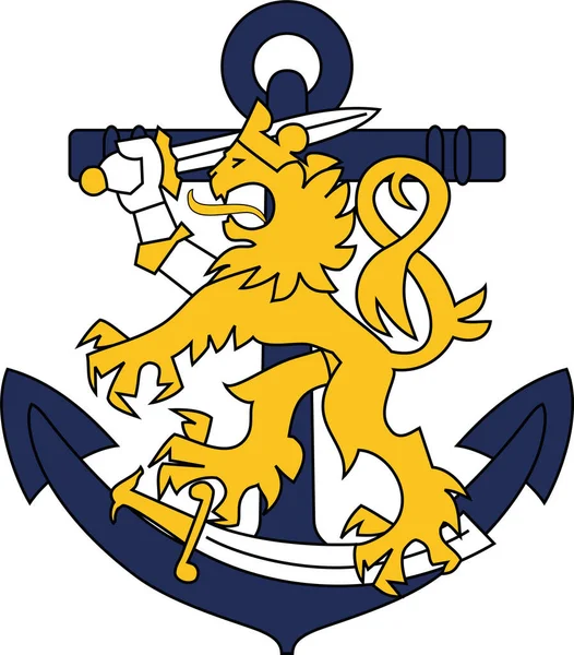 Sello de emblema CMYK simple plano de FINNISH NAVY como parte de las ...