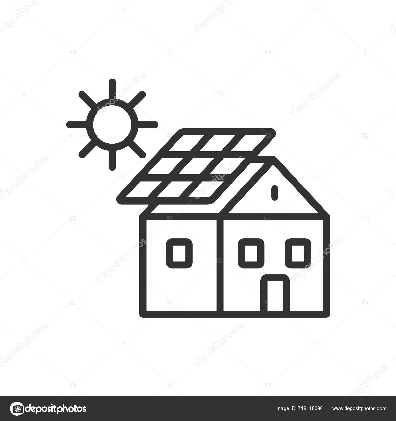 Rooftop Solar Panel Line Design Rooftop Solar Panel Solar Rooftop Stock ...