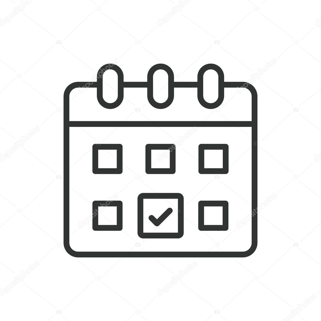 Día de verificación del calendario, en línea de diseño. Calendario de ...