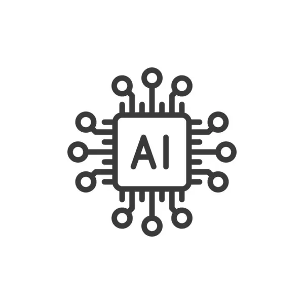 AI processor, icon in line design. AI, processor, chip, technology ...