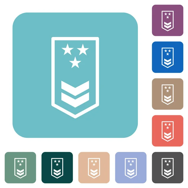 Military Rank Flat White Icons Color Backgrounds Background Color ...