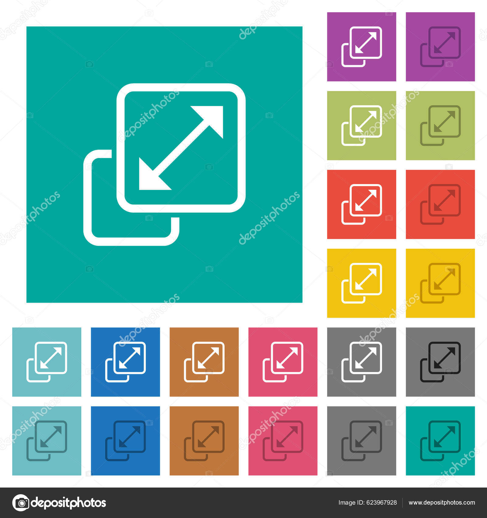 Resize Element Outline Multi Colored Flat Icons Plain Square ...