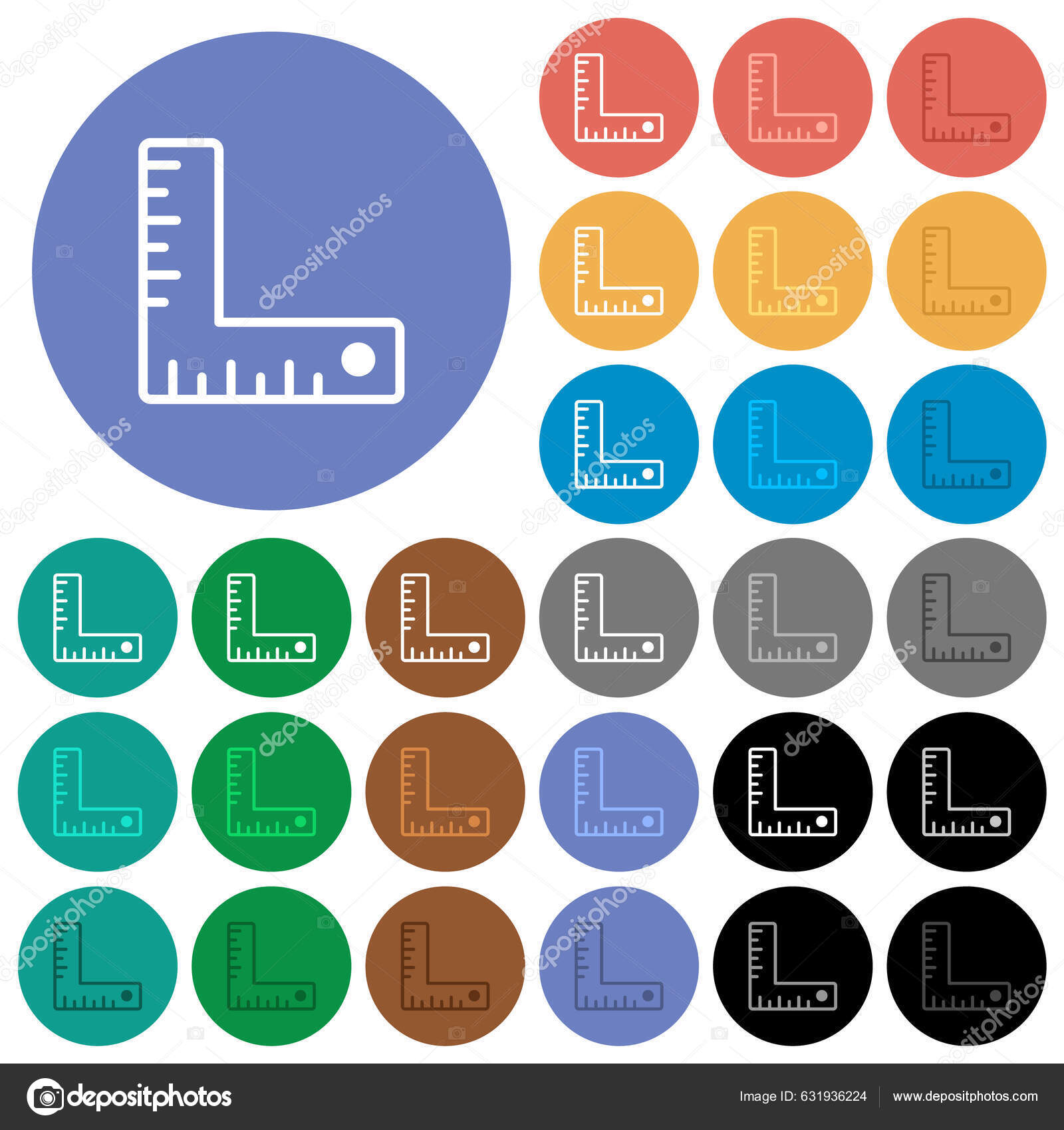 Measurement Tool Outline Multi Colored Flat Icons Backgrounds Included ...