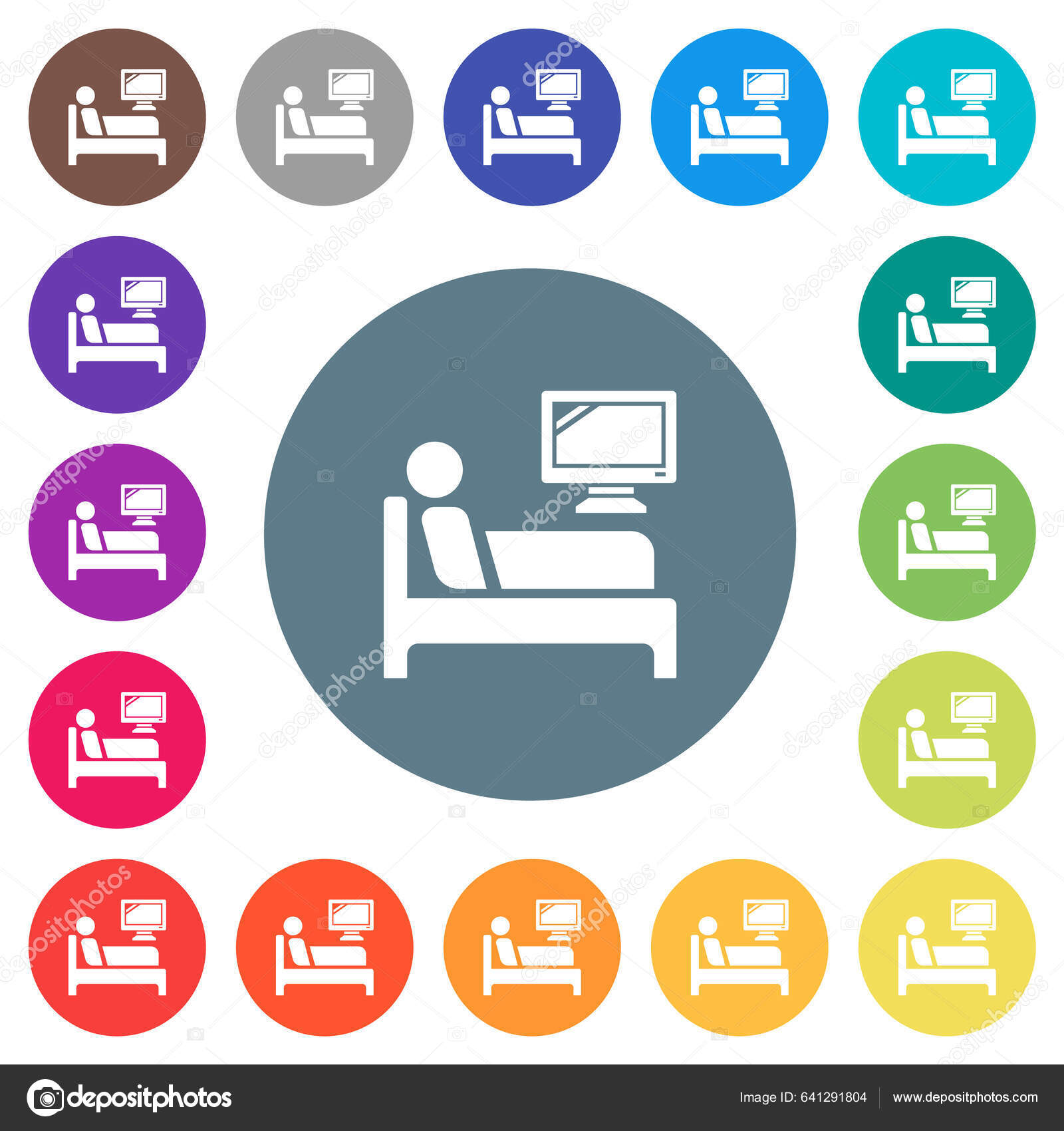 Hospital Ward Flat White Icons Color Backgrounds Background Color ...