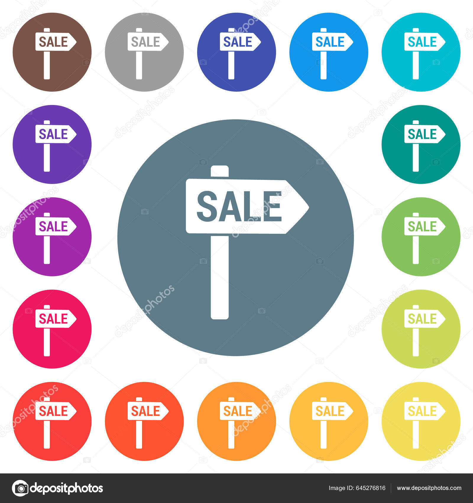 Sale Sign Flat White Icons Color Backgrounds Background Color ...