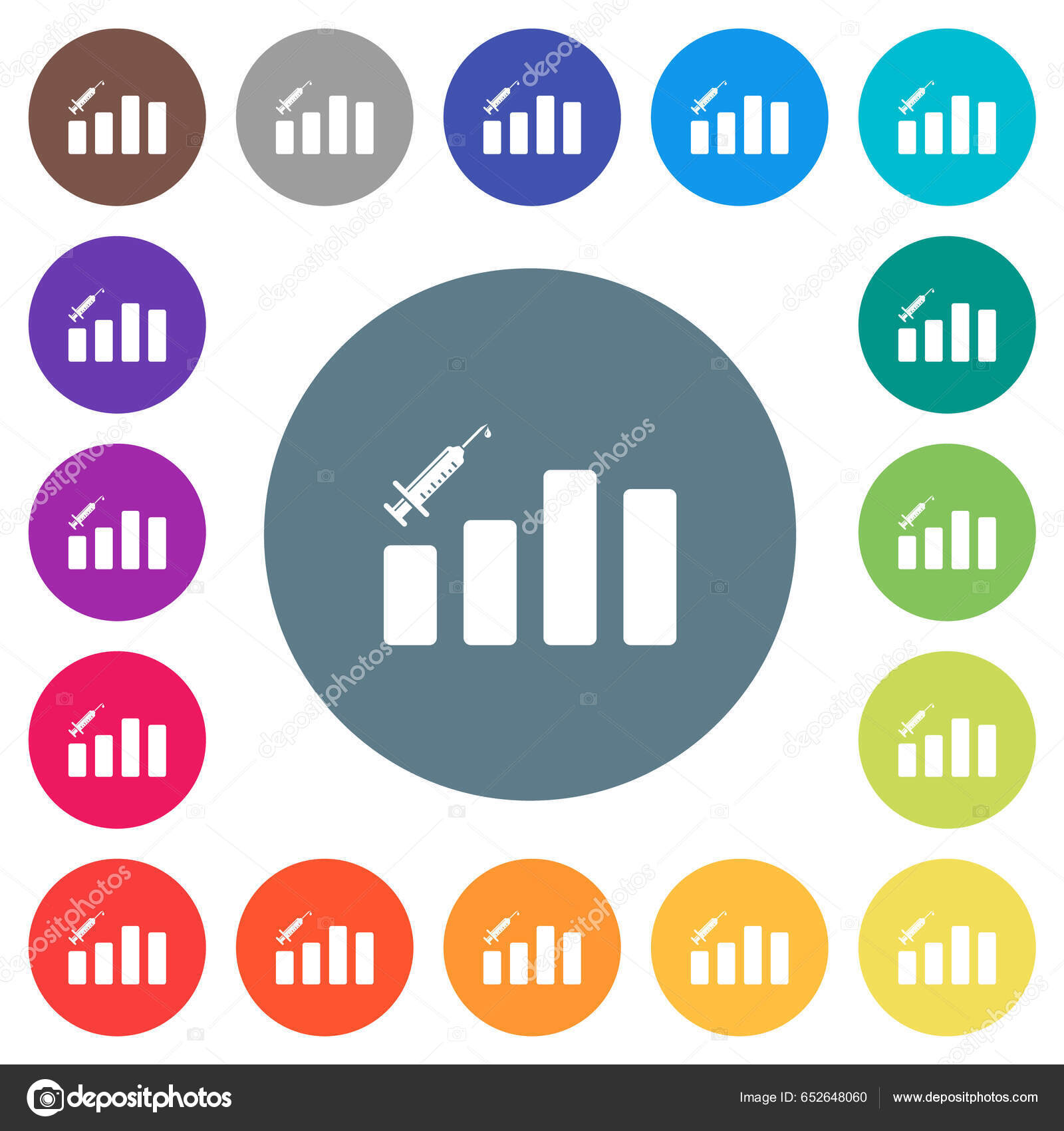 Vaccination Graph Flat White Icons Color Backgrounds Background Color ...
