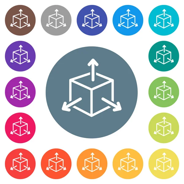 Scalability flat white icons on round color backgrounds. 17 background ...