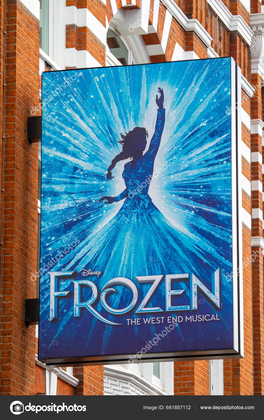 London March 23Rd 2023 Billboard Promoting Frozen West End Musical ...