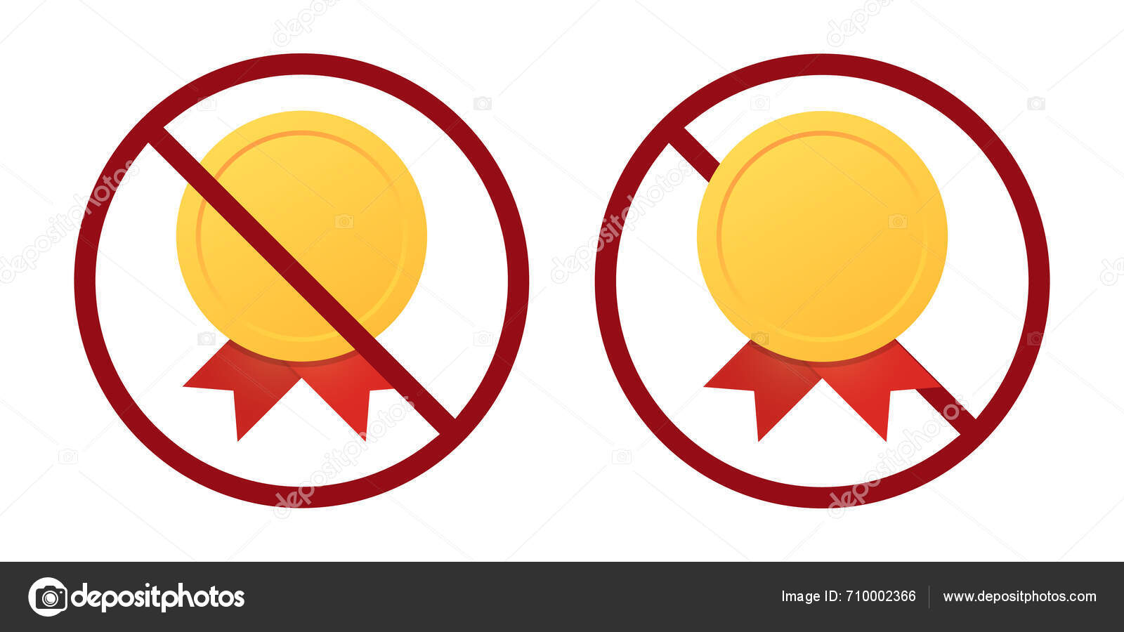 Medal Ban Prohibit Icon Allowed Rewards Forbidden Certification Stock ...