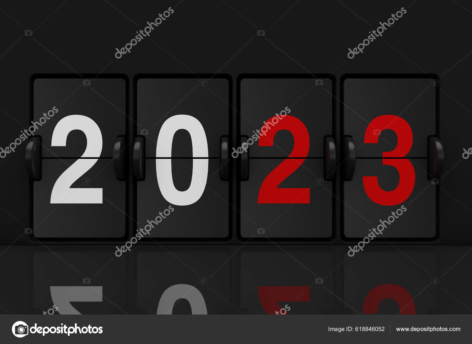 Mechanical Analog Flip Clock Board 2023 New Year Sign Extreme Stock Photo by ©doomu 618846052