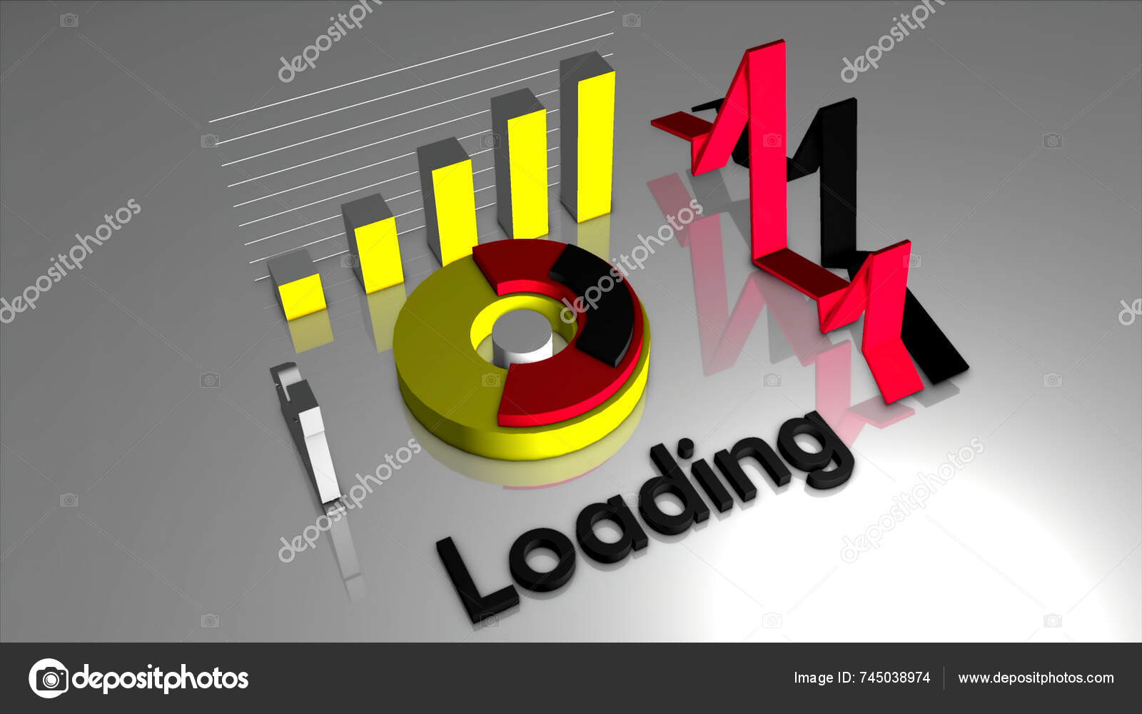 Visualization Data Processing Word Loading Motion Rotating Ring Charts ...