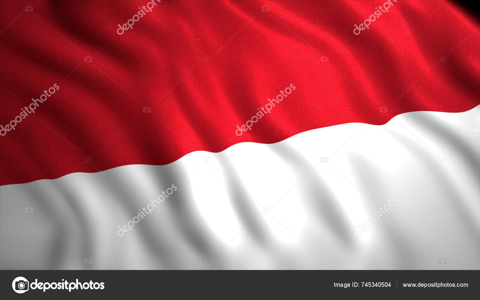 Large Two Color Flag Indonesia Motion Two Tone Flag Consisting — Stock ...