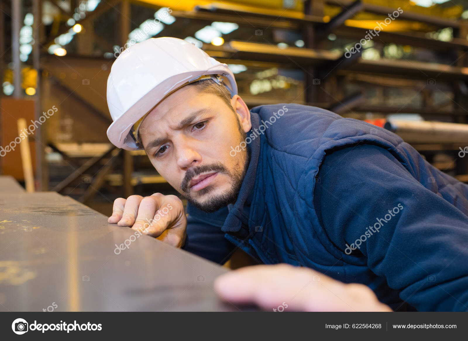 Man Placing Sheetmetal Pallet — Stock Photo © photography33 #622564268