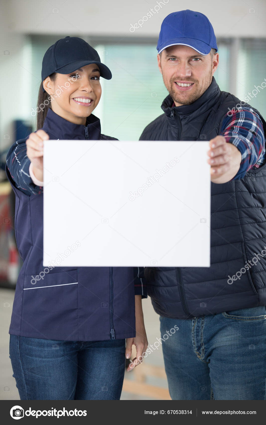 Two People Holding Showing Blank Banner — Stock Photo © photography33 ...