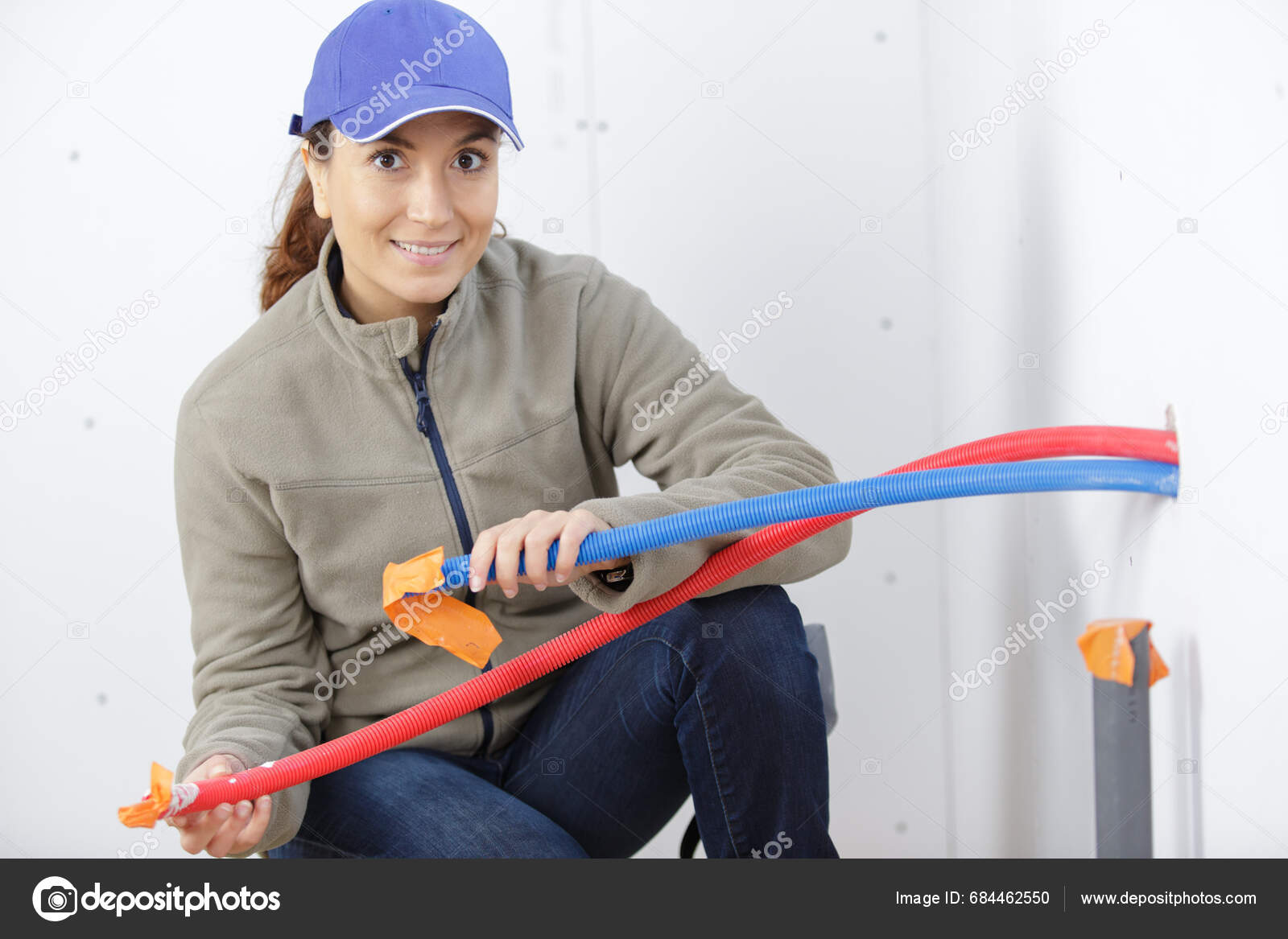 Female Engineer Checking Pipes — Stock Photo © photography33 #684462550