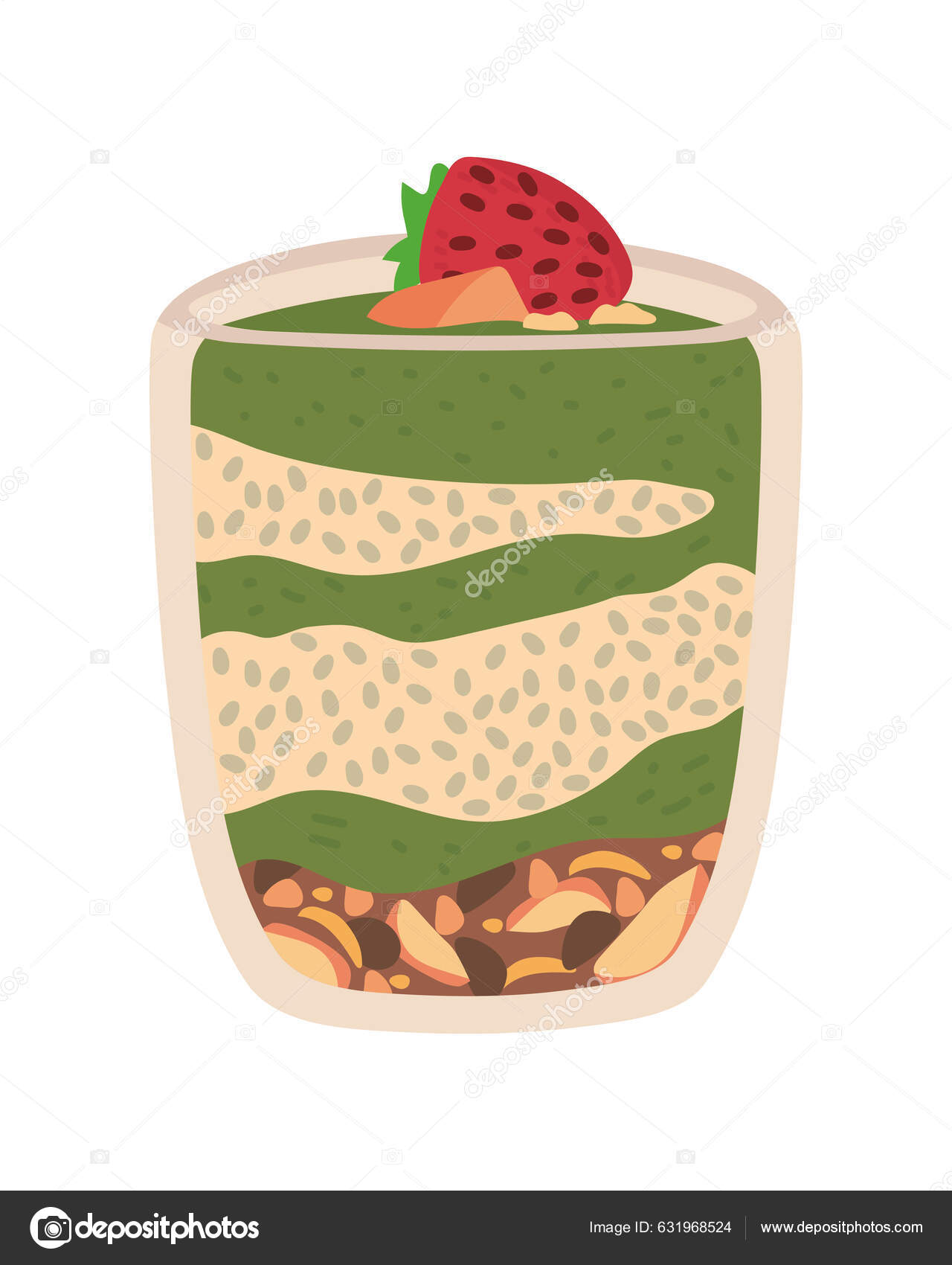 Cartoon Raspberry Parfait