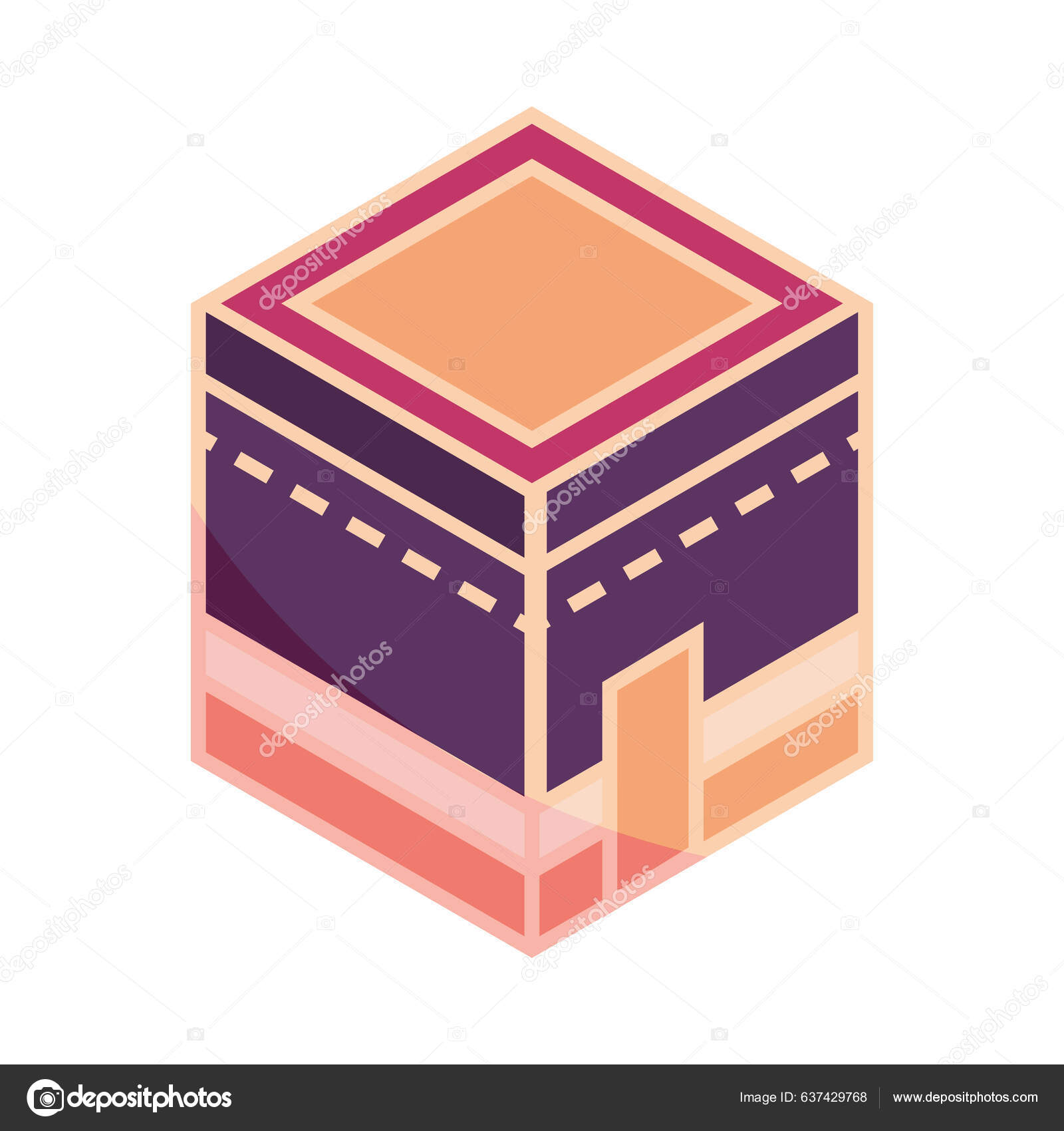 Arabic Mecca Building Icon White Background Stock Vector Image by ...