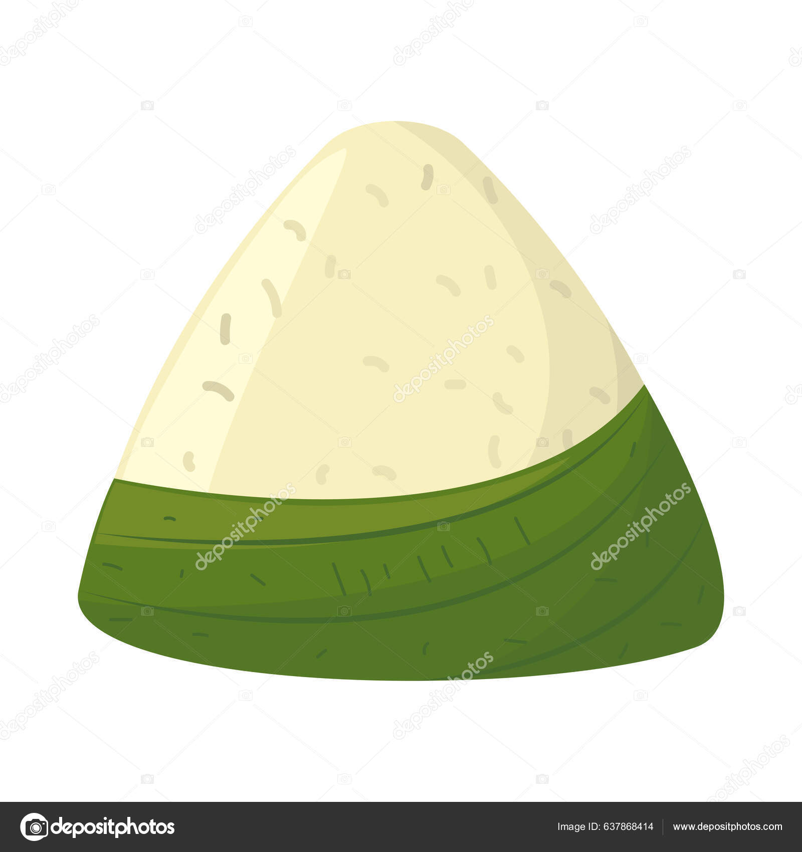 Zongzi Leaf Bamboo Icon White Background Stock Vector by ©stockgiu ...
