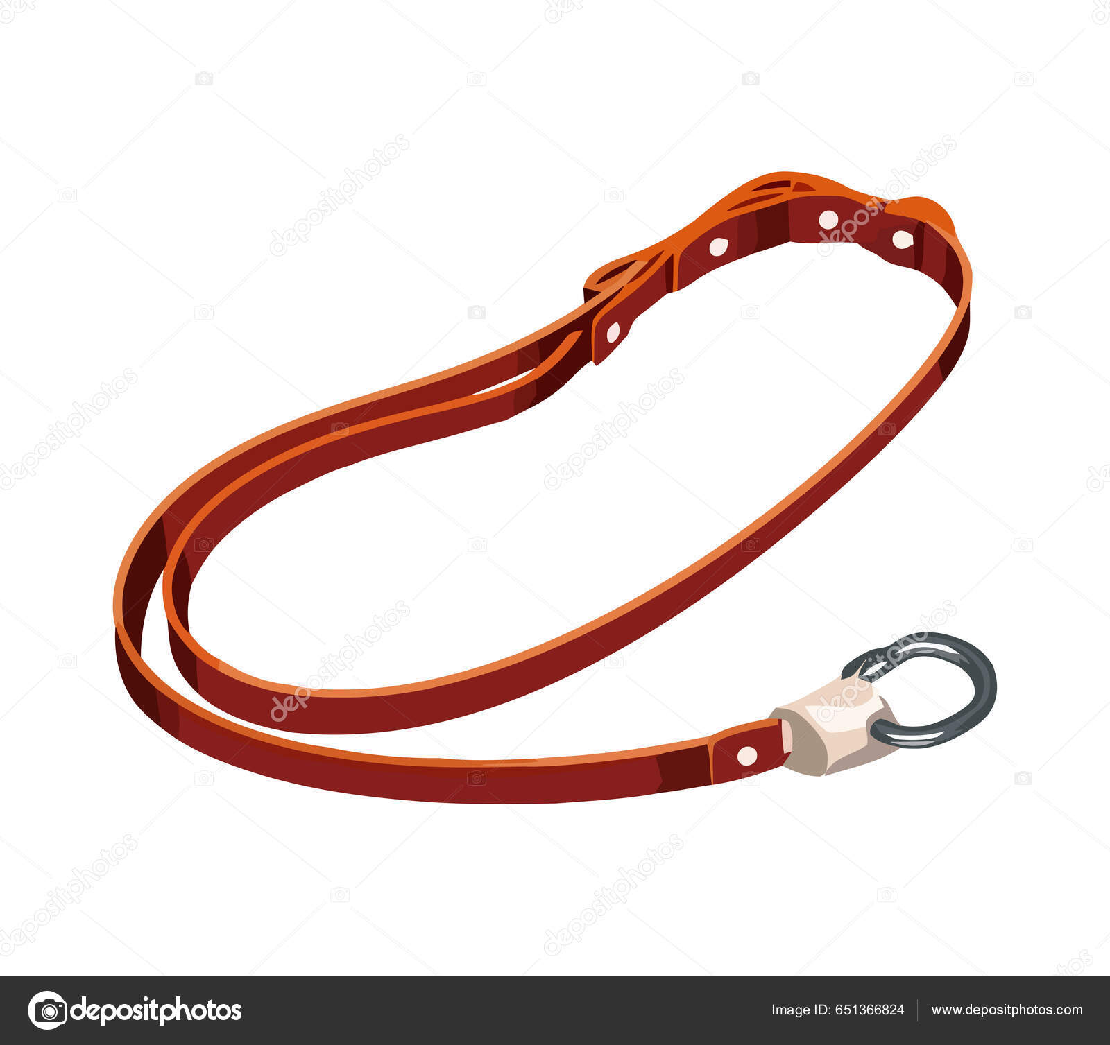 White Background Isolated Leather Strap Icon Isolated Stock Vector by ...