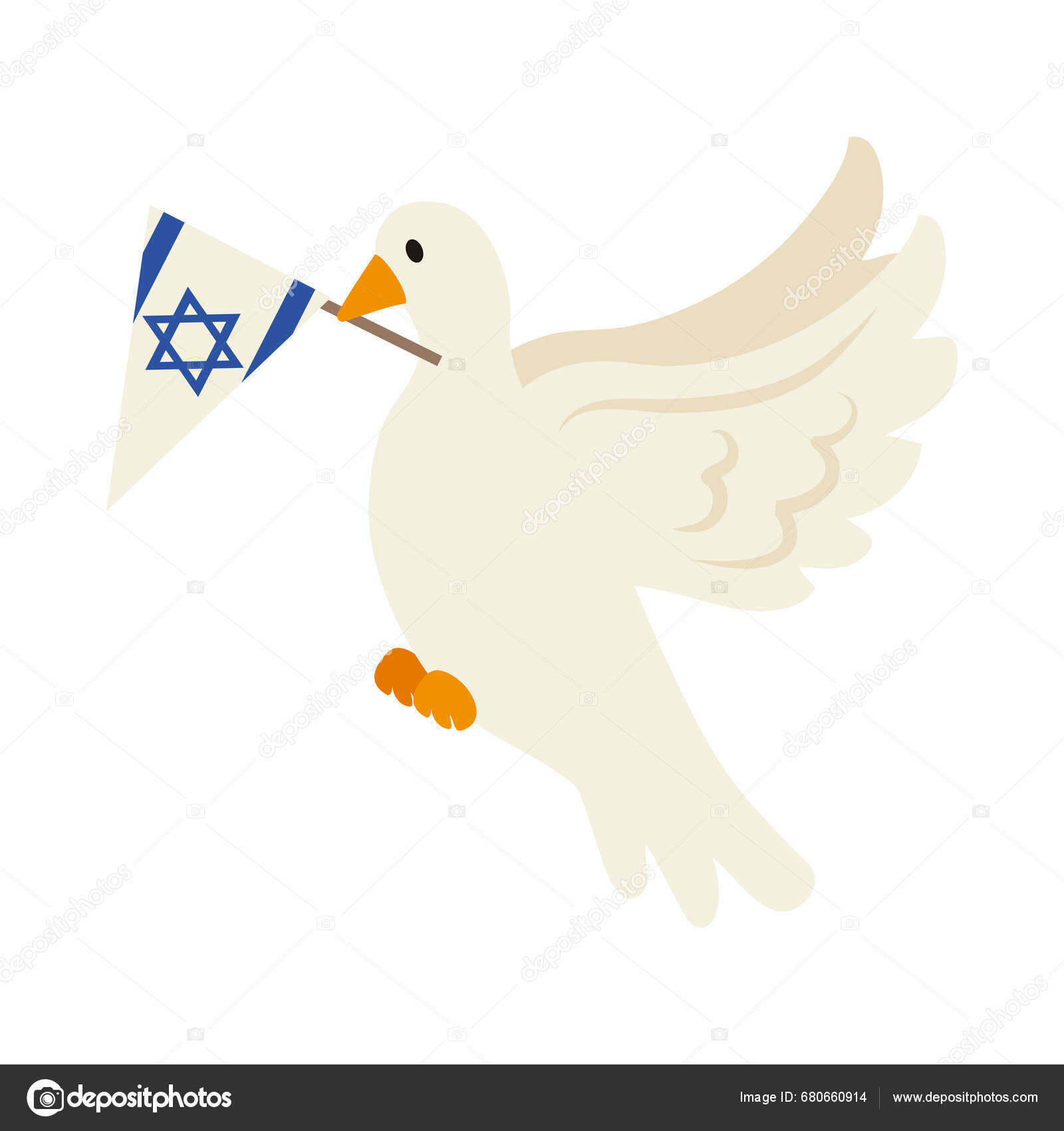 Israel Flag Peace Dove Design Stock Vector by ©stockgiu 680660914