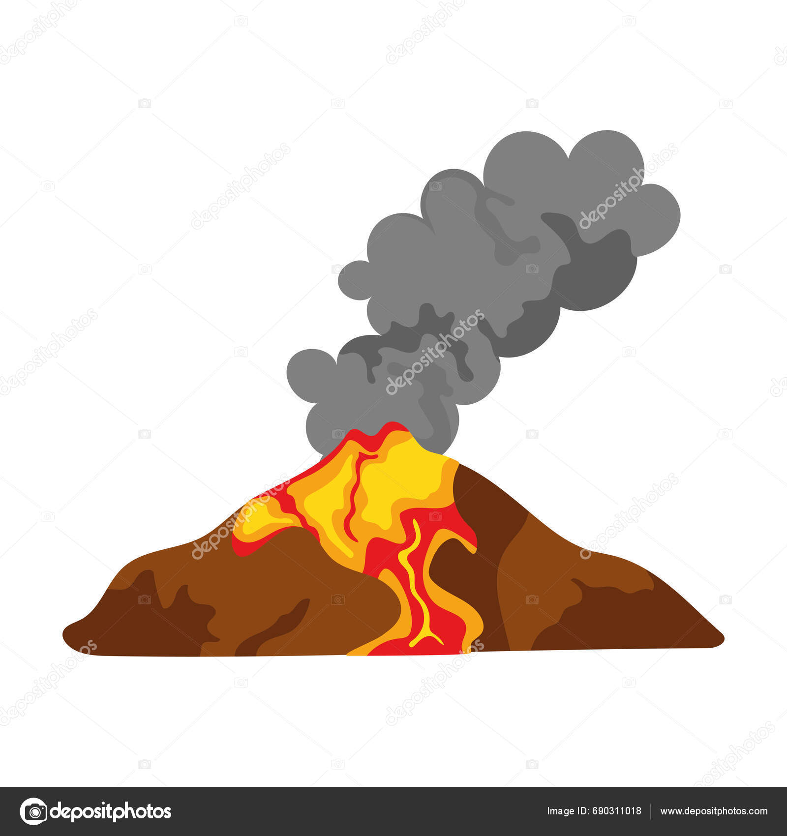 Volcano Illustration Magma Vector Isolated Stock Vector by ©stockgiu ...