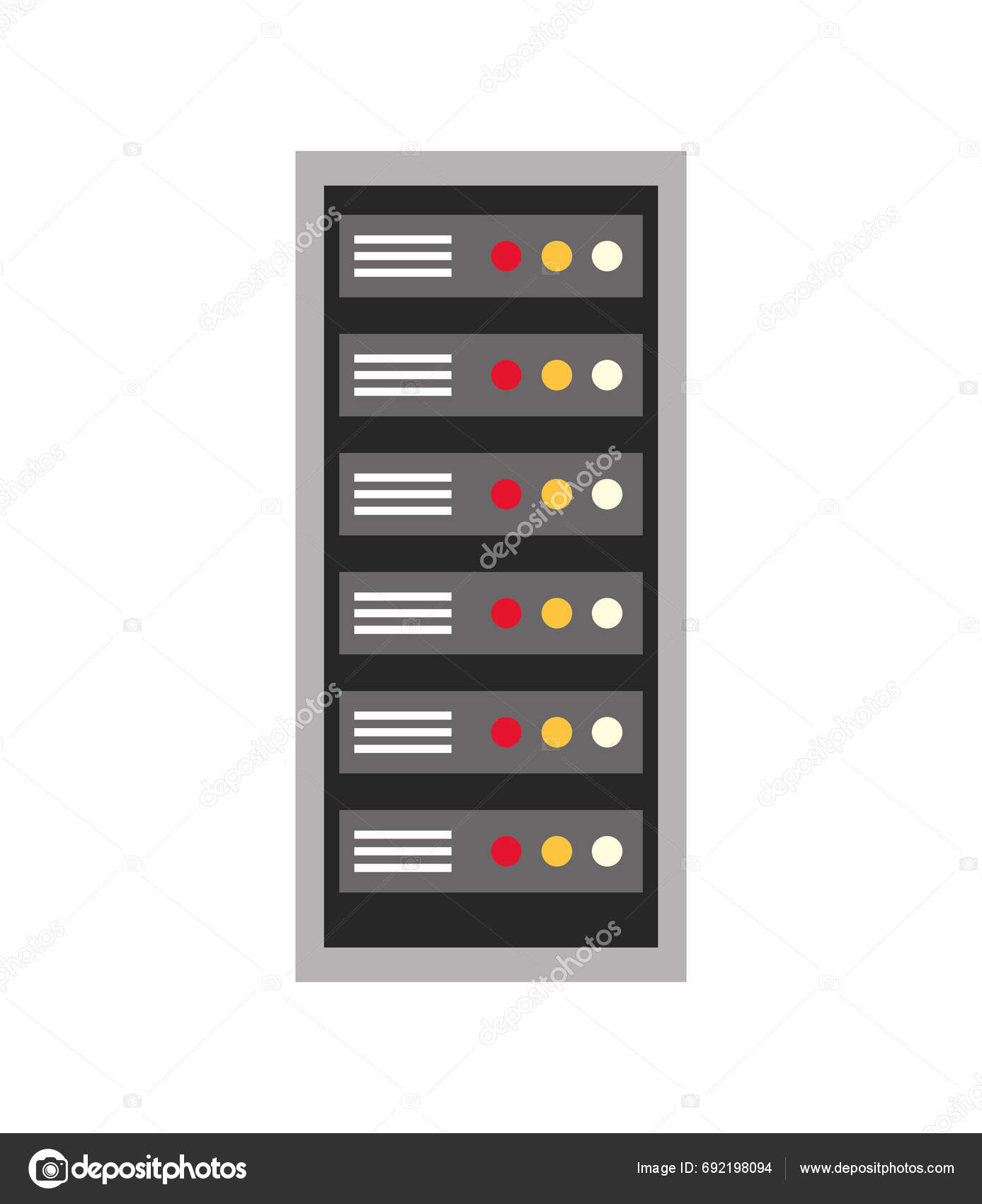 Base Datos Servidor Torre Ilustración Vector Aislado Vector de stock ...