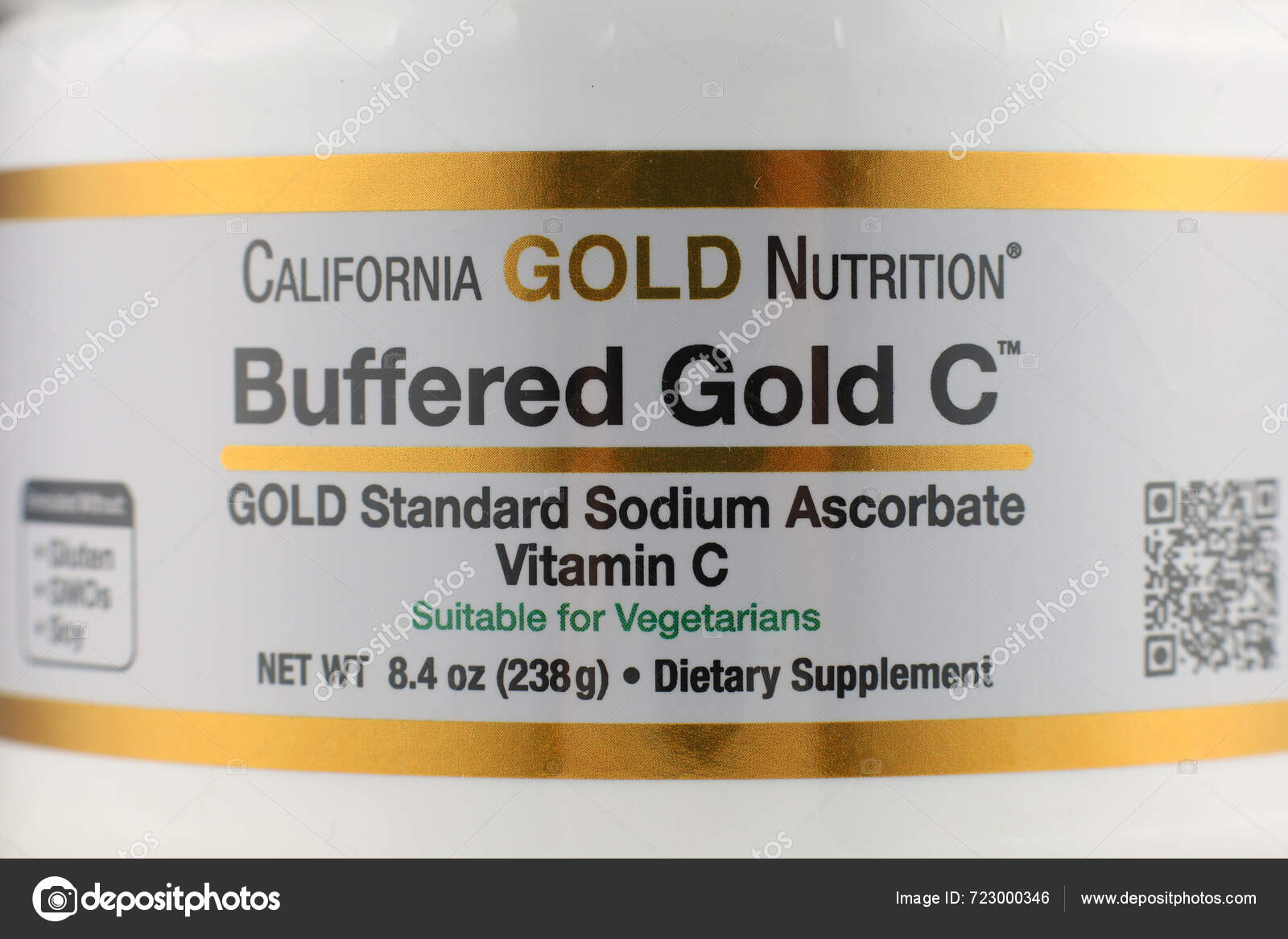 Lviv Ukraine May 2024 Close Buffered Gold Supplement Label California ...