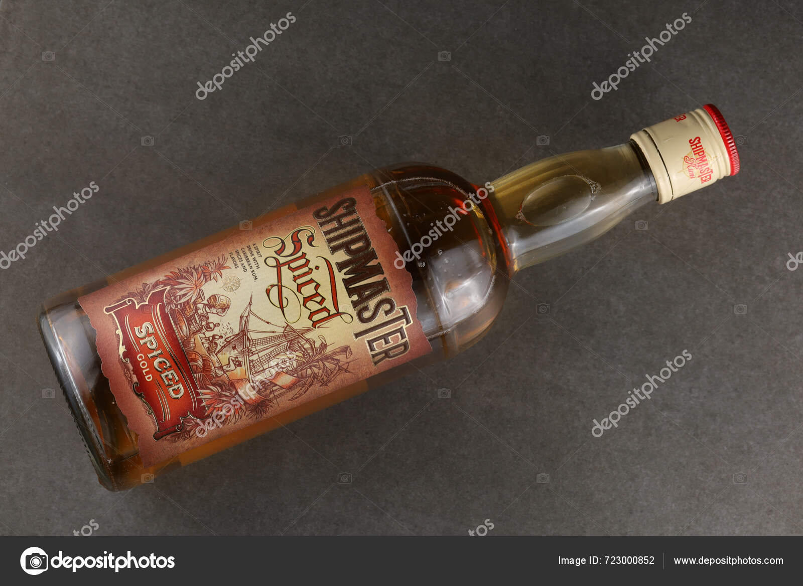 Lviv Ukraine May 2024 Shipmaster Spiced Rum Bottle Lying Horizontally ...