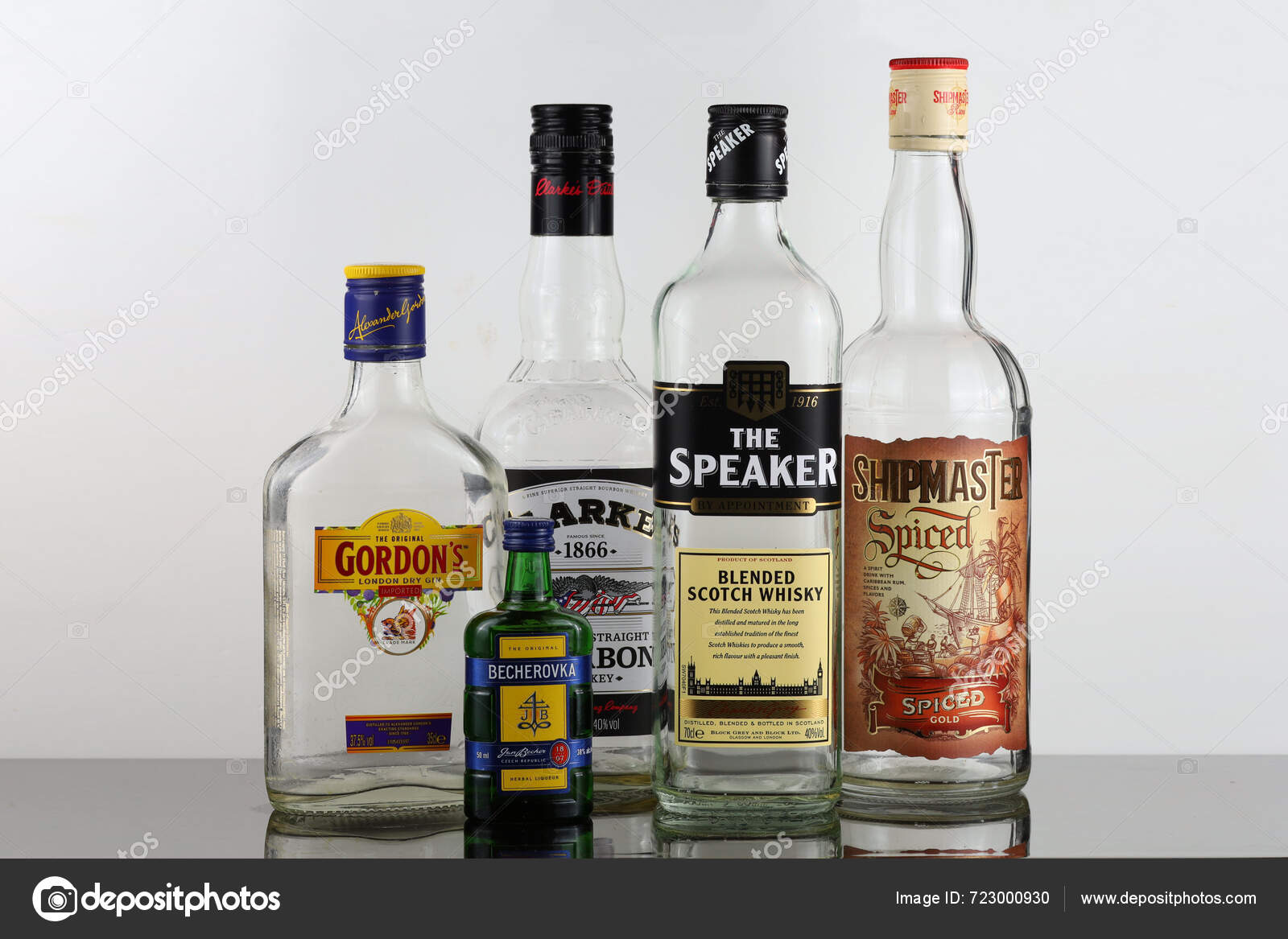 Lviv Ukraine May 2024 Collection Various Empty Alcohol Bottles ...