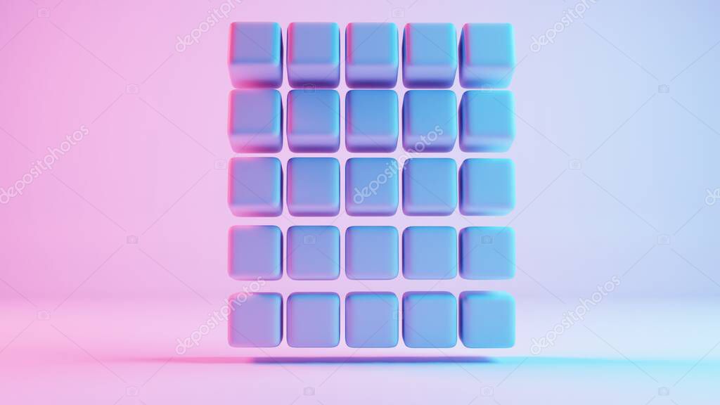 3D background composed of soft cubes, creating a visually appealing and ...
