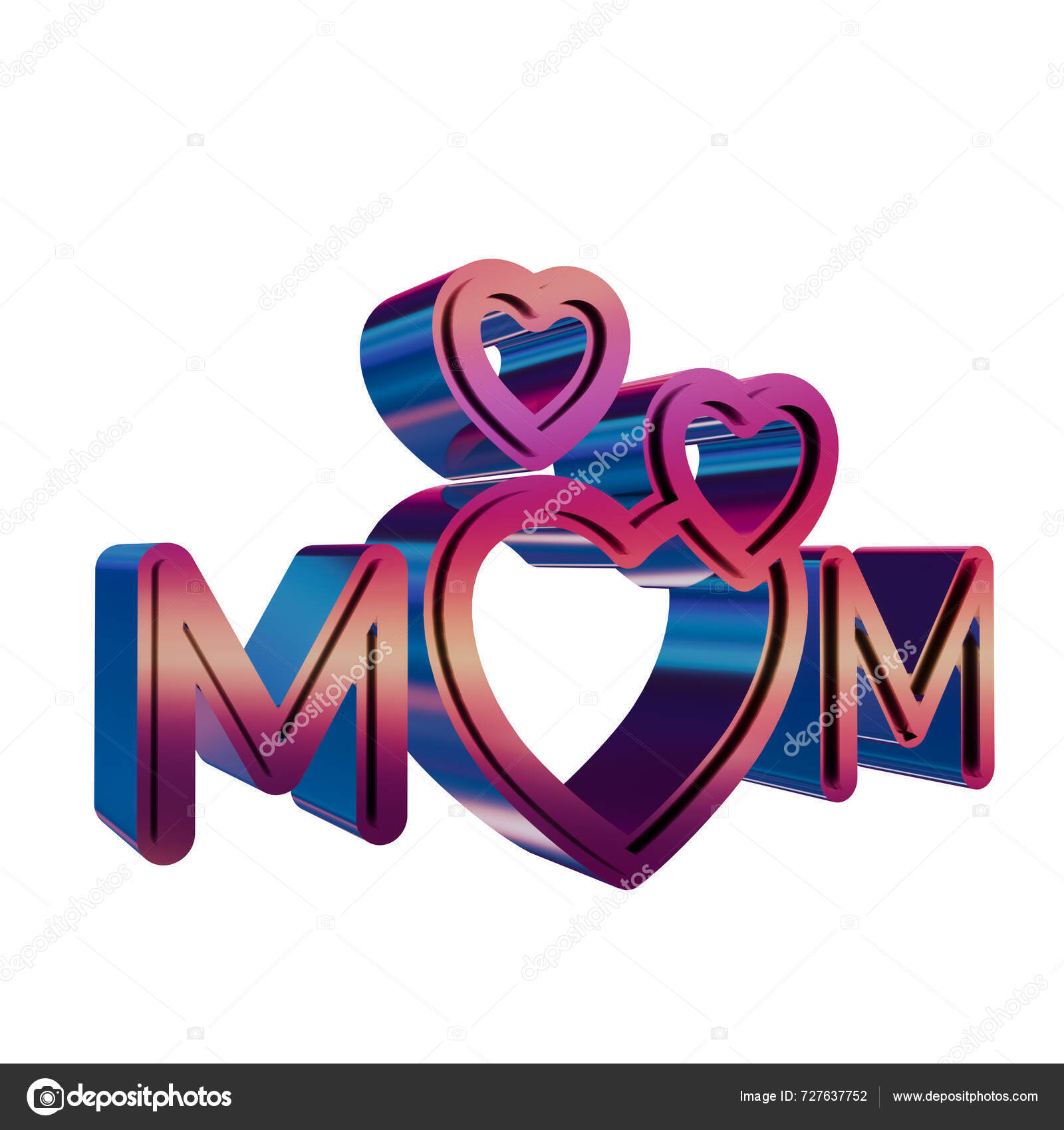 Neon Retro Icon Word Mom Heart — Stock Photo © Bushko #727637752