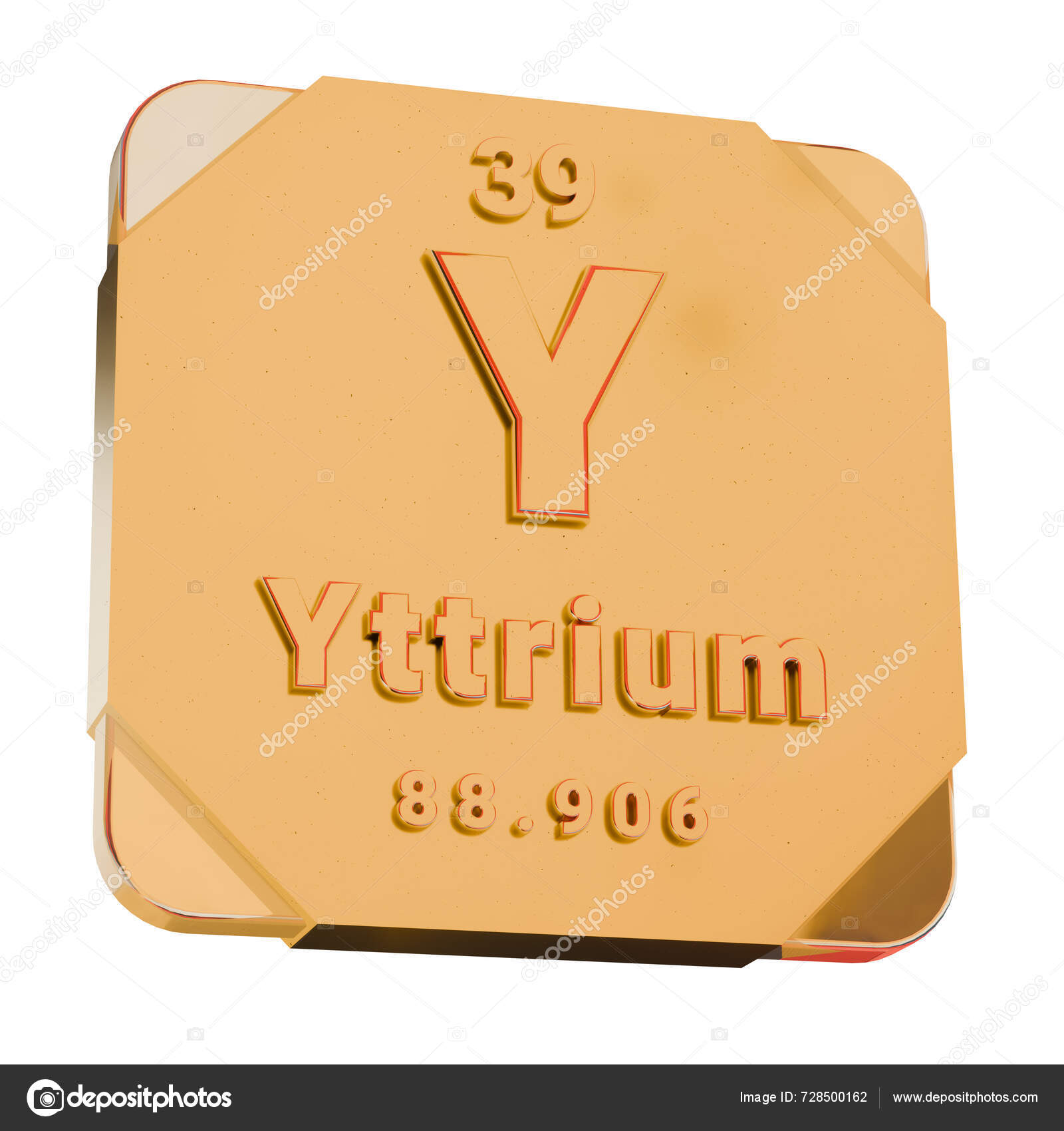 Golden Icon Yttrium Element Periodic Table — Stock Photo © Bushko ...