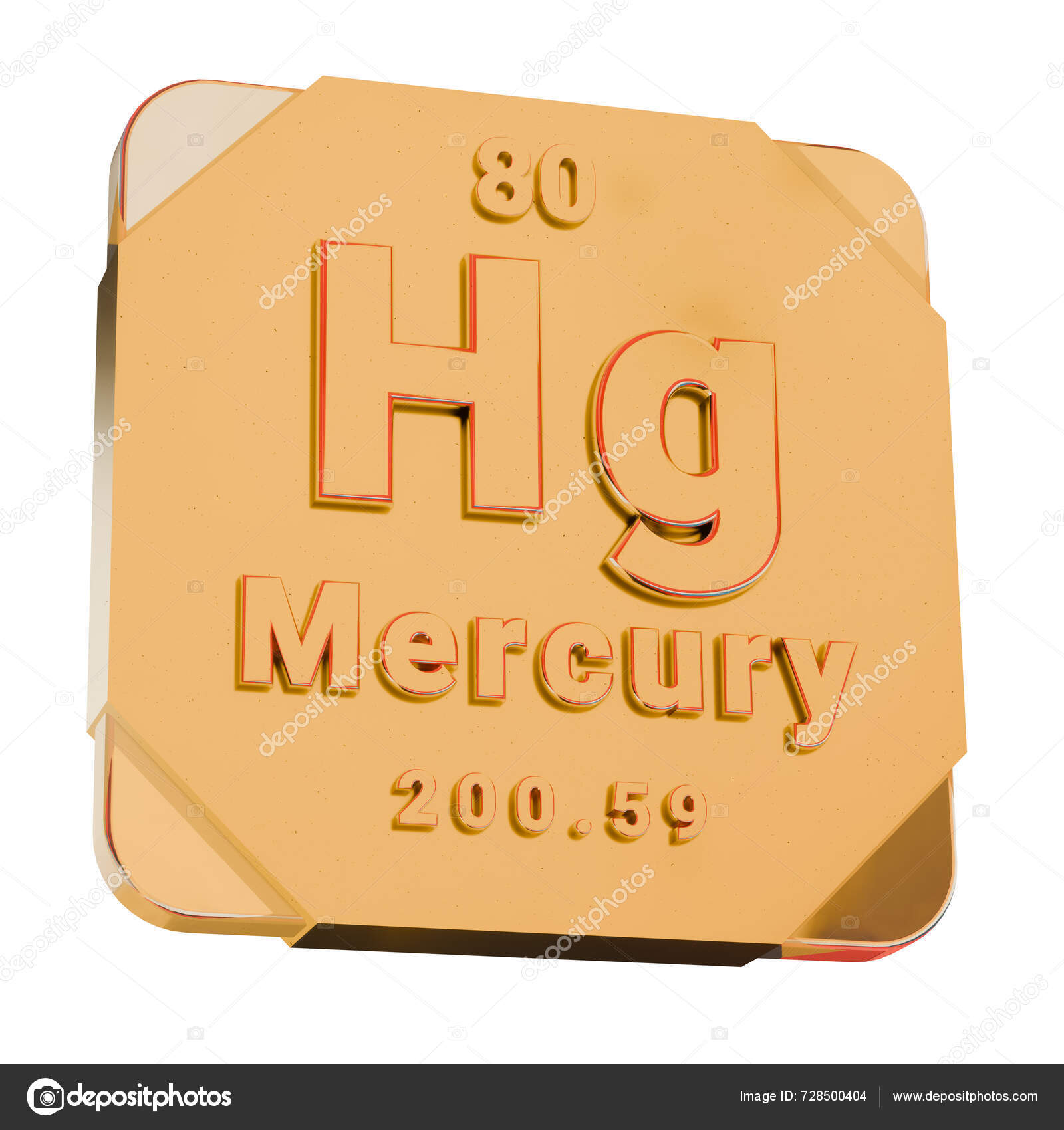 Golden Icon Mercury Element Periodic Table — Stock Photo © Bushko ...