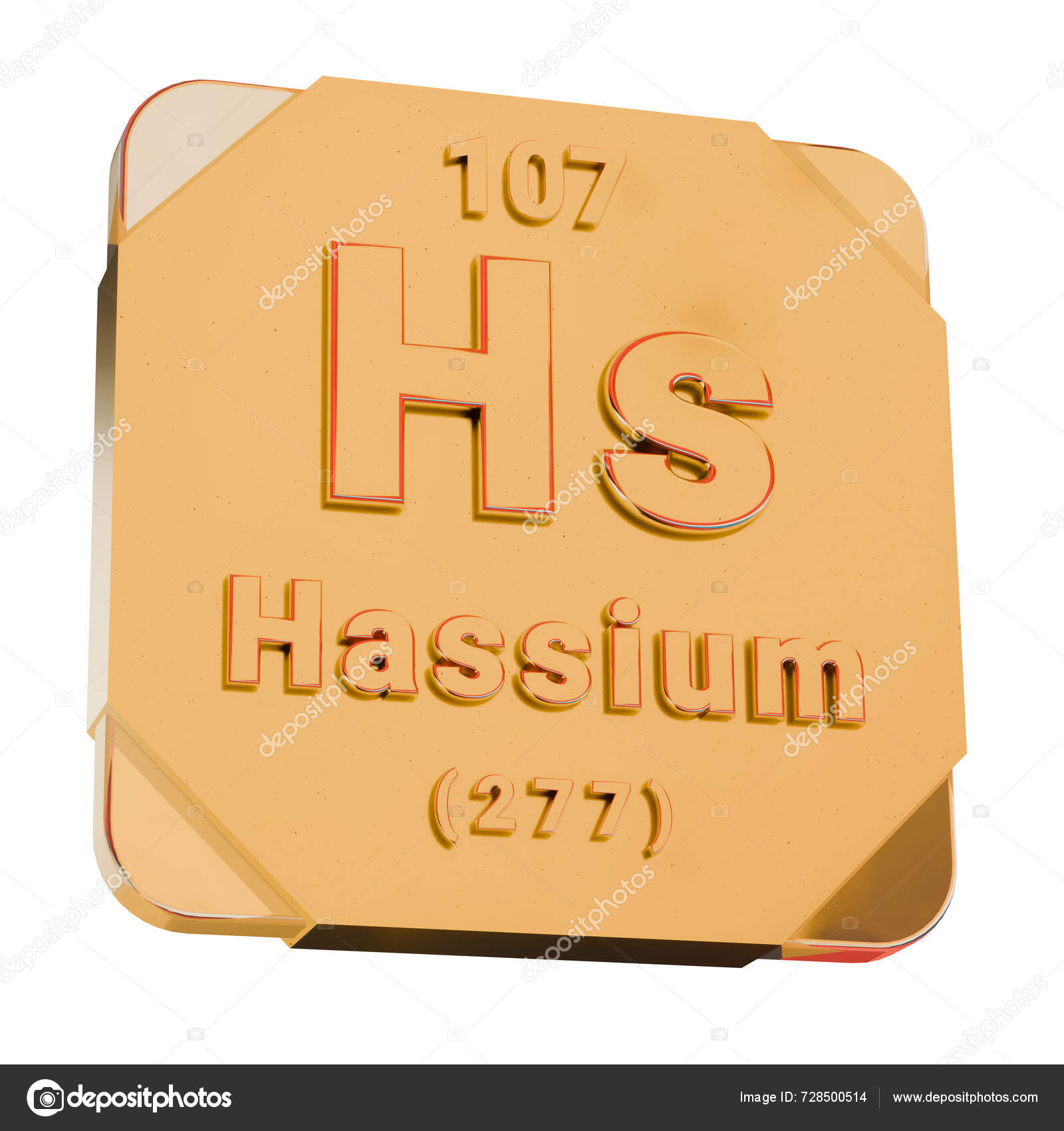 Golden Icon Hassium Element Periodic Table — Stock Photo © Bushko ...