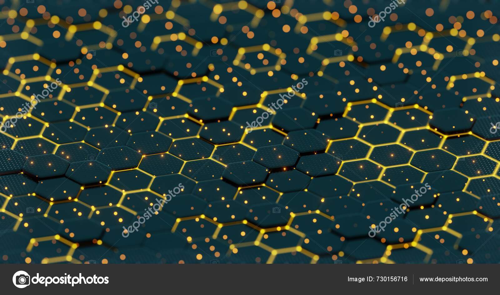 Abstract Illuminated Hexagonal Pattern Bokeh Effects Dark Backgroun — Stock Photo © Bushko ...