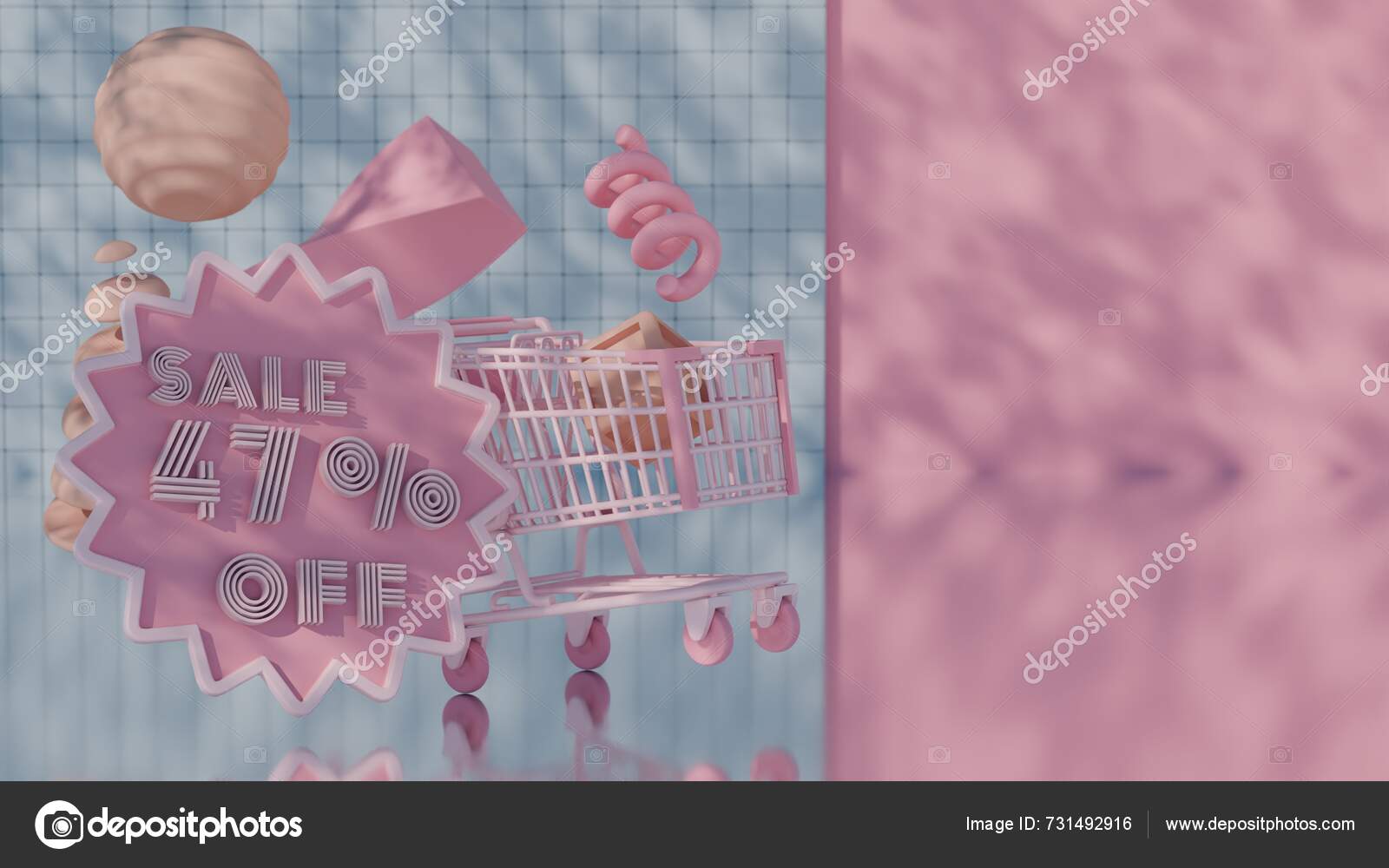 Abstract Render Sale Percent Shopping Cart — Stock Photo © Bushko ...