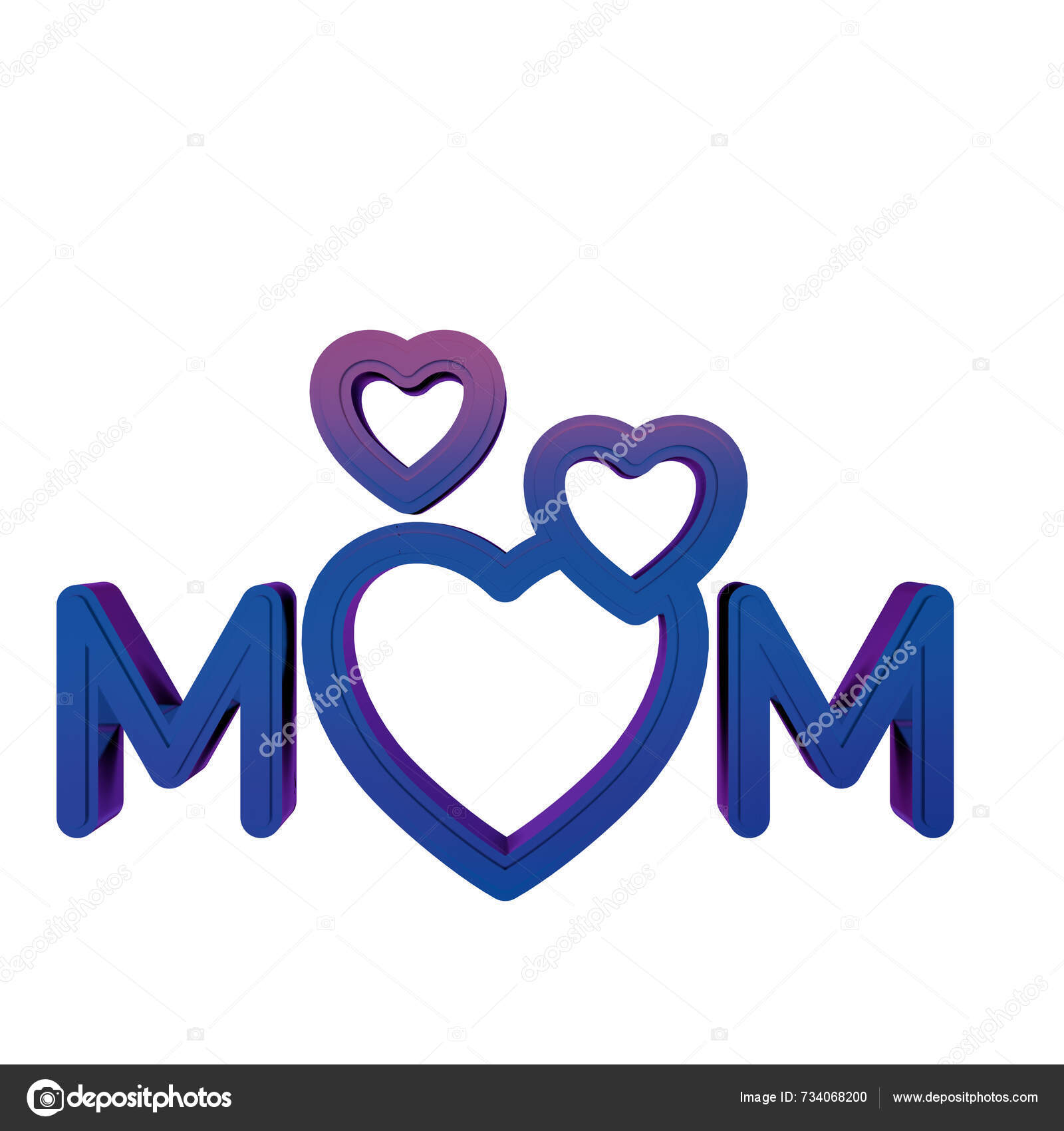 Neon Retro Icon Word Mom Heart — Stock Photo © Bushko #734068200