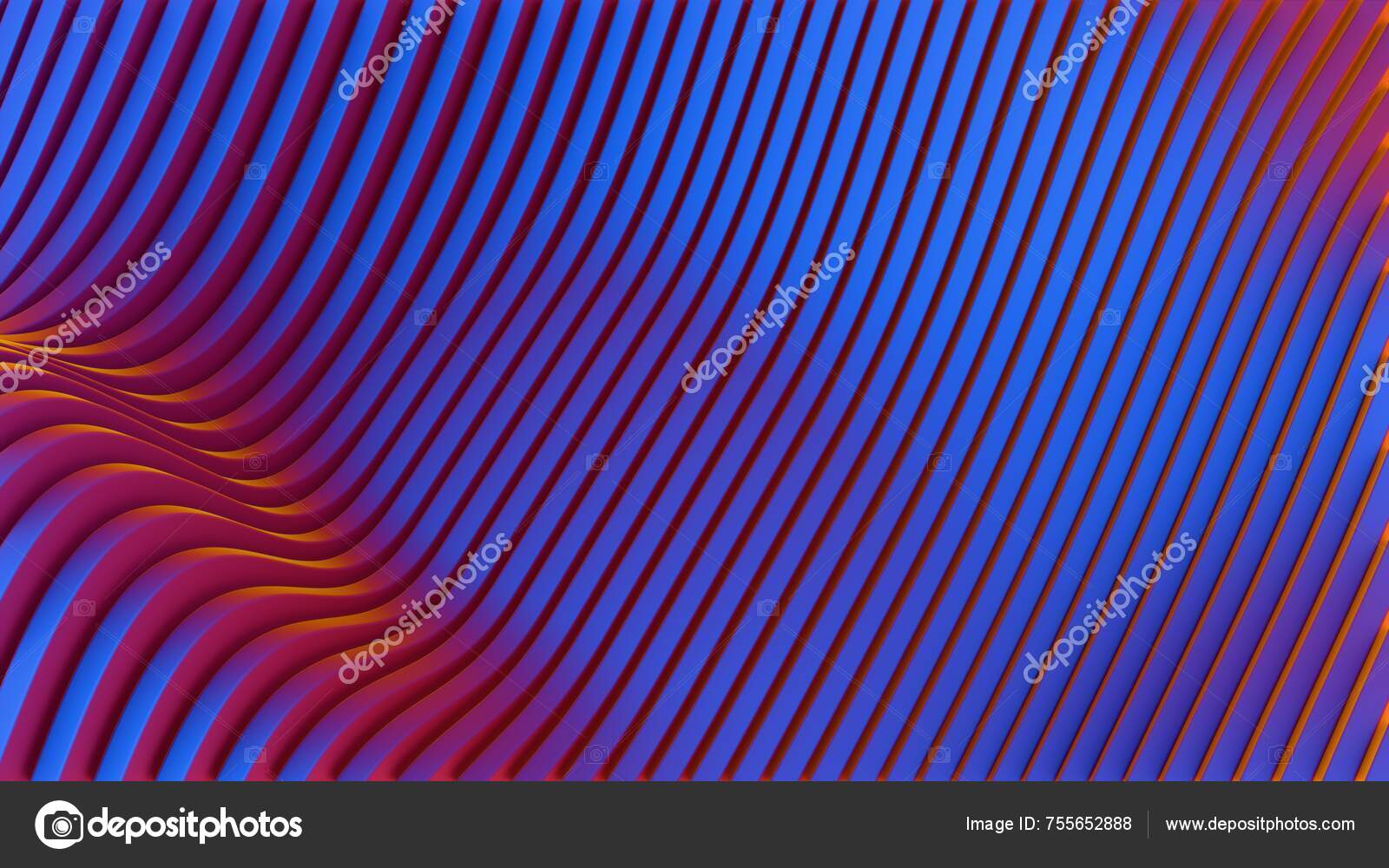 Abstract Blue Orange Wavy Lines Flowing Geometric Pattern — Stock Photo ...