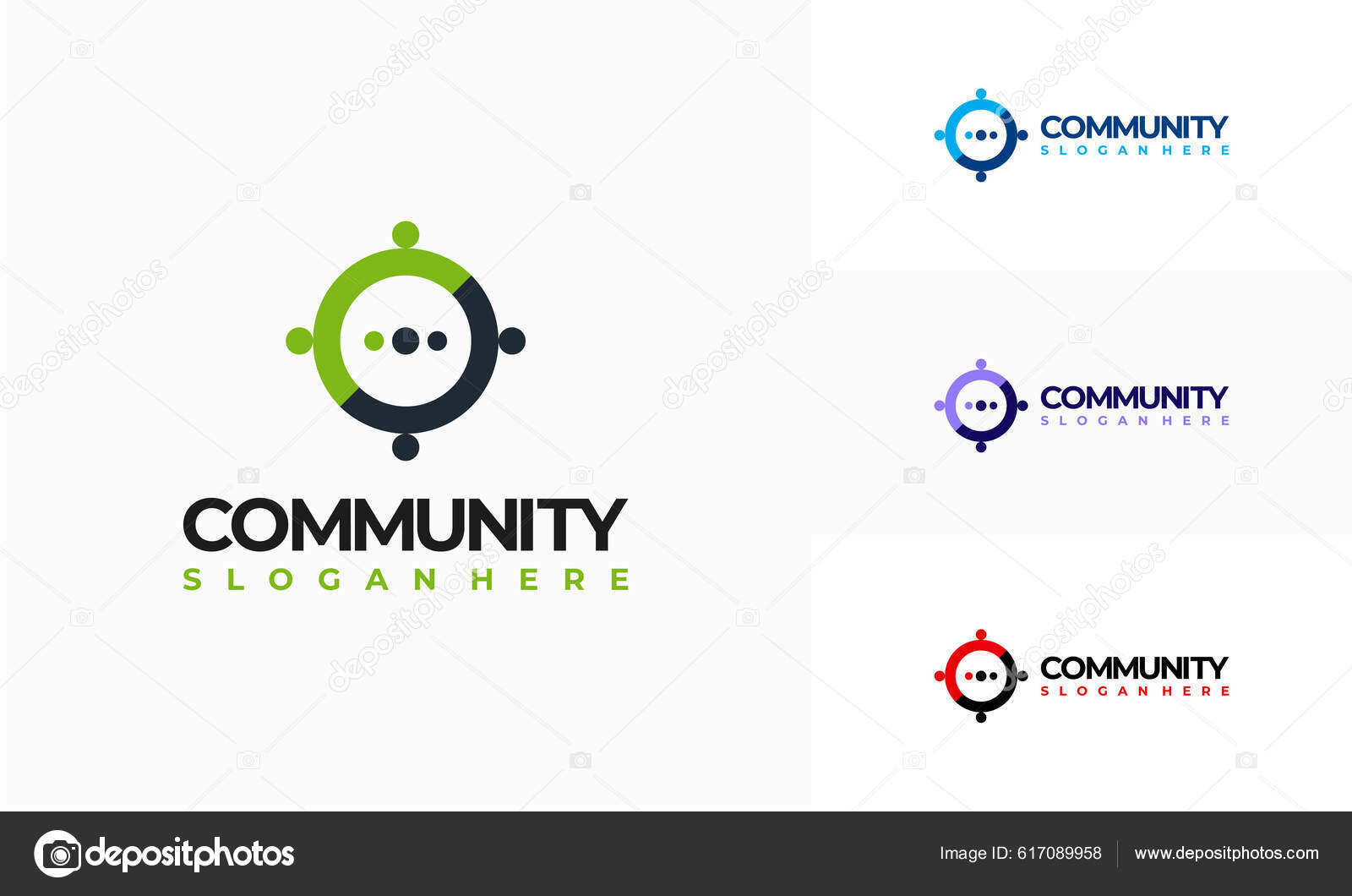 Colorful People Community Logo Template Designs Vector Illustration ...