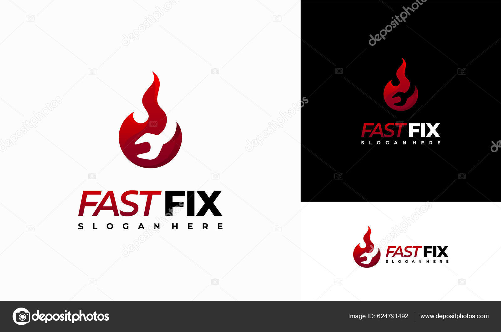 Fast Fix Logo Designs Concept Vector Fire Service Logo Template Stock ...