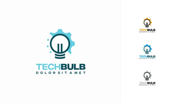 Modern Tech Bulb Logo Designs Concept Pixel Technology Bulb Idea Stock ...
