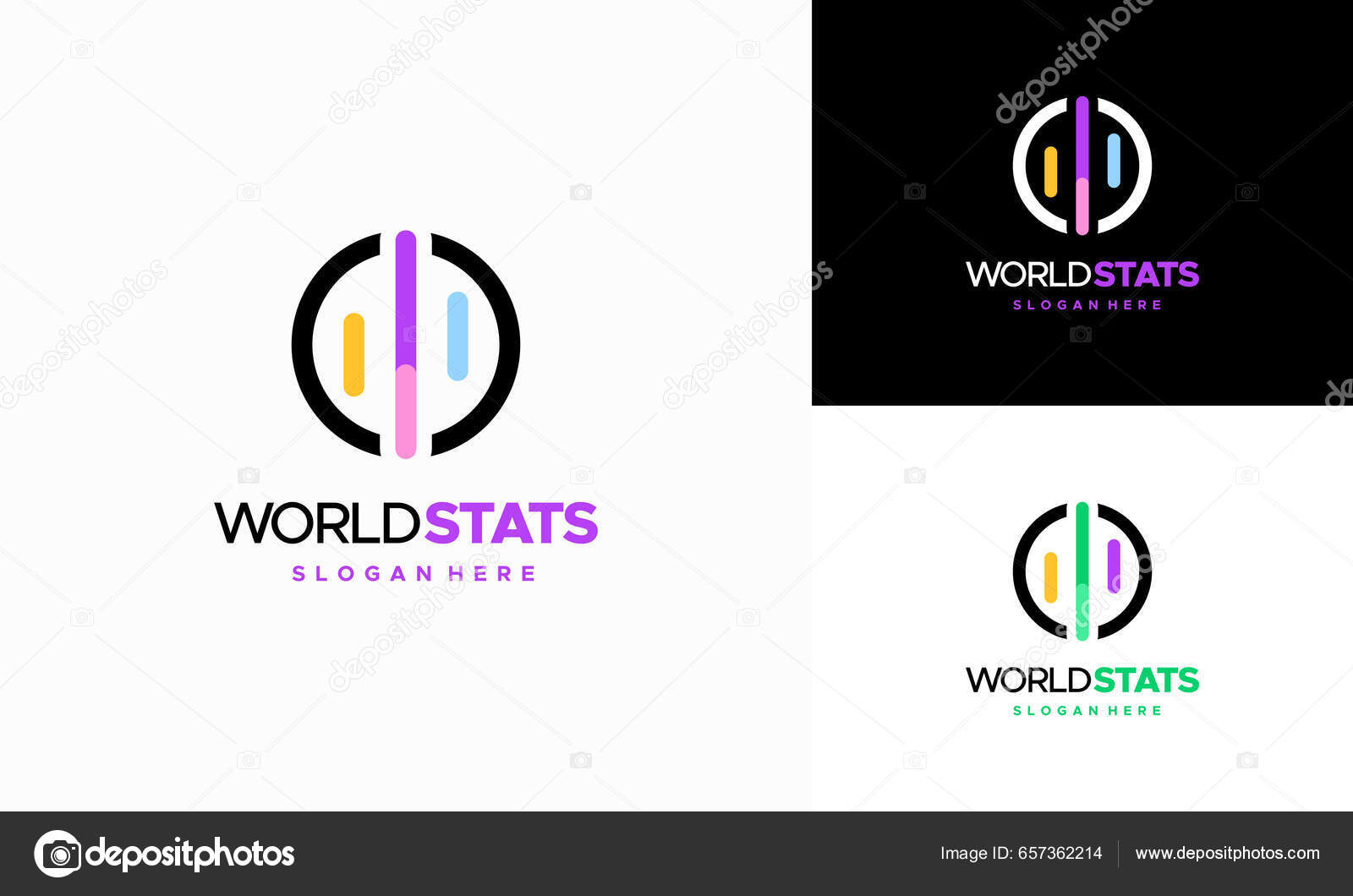 World Stats Logo Designs Concept Vector World Graph Logo Template ...