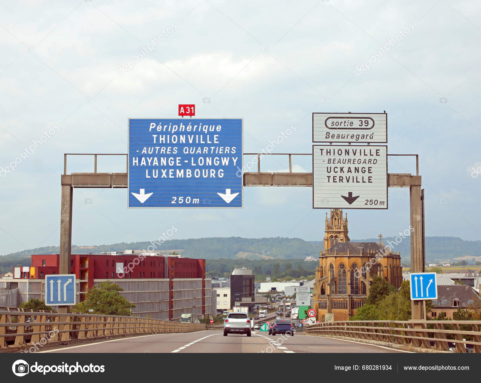 Motorway Sign Directions Reach Luxembourg Other French Locations ...