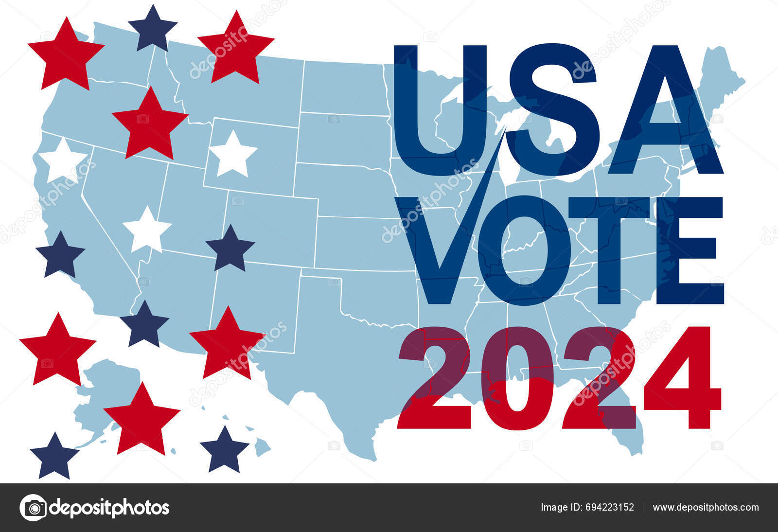 2024 Presidential Election Day Usa November Card Design Vote Your Stock ...
